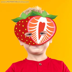 Strawberry Mask Printable Costume Food Activity Fruit School Halloween ...