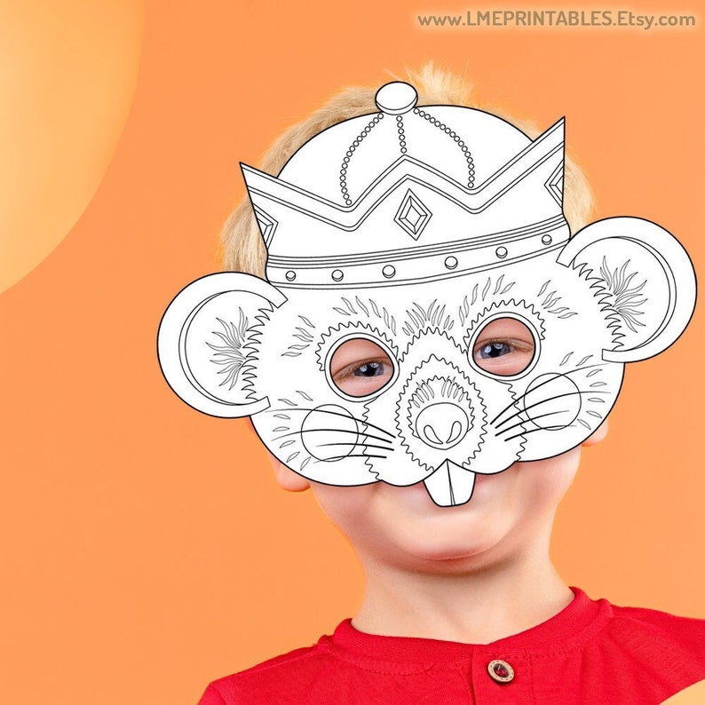 Mouse King Coloring Mask Printable Nutcracker Carnival Christmas Ballet ...