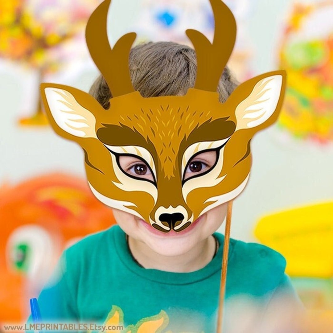 Deer Mask Party Printable Halloween Reindeer New Year Eve Party ...