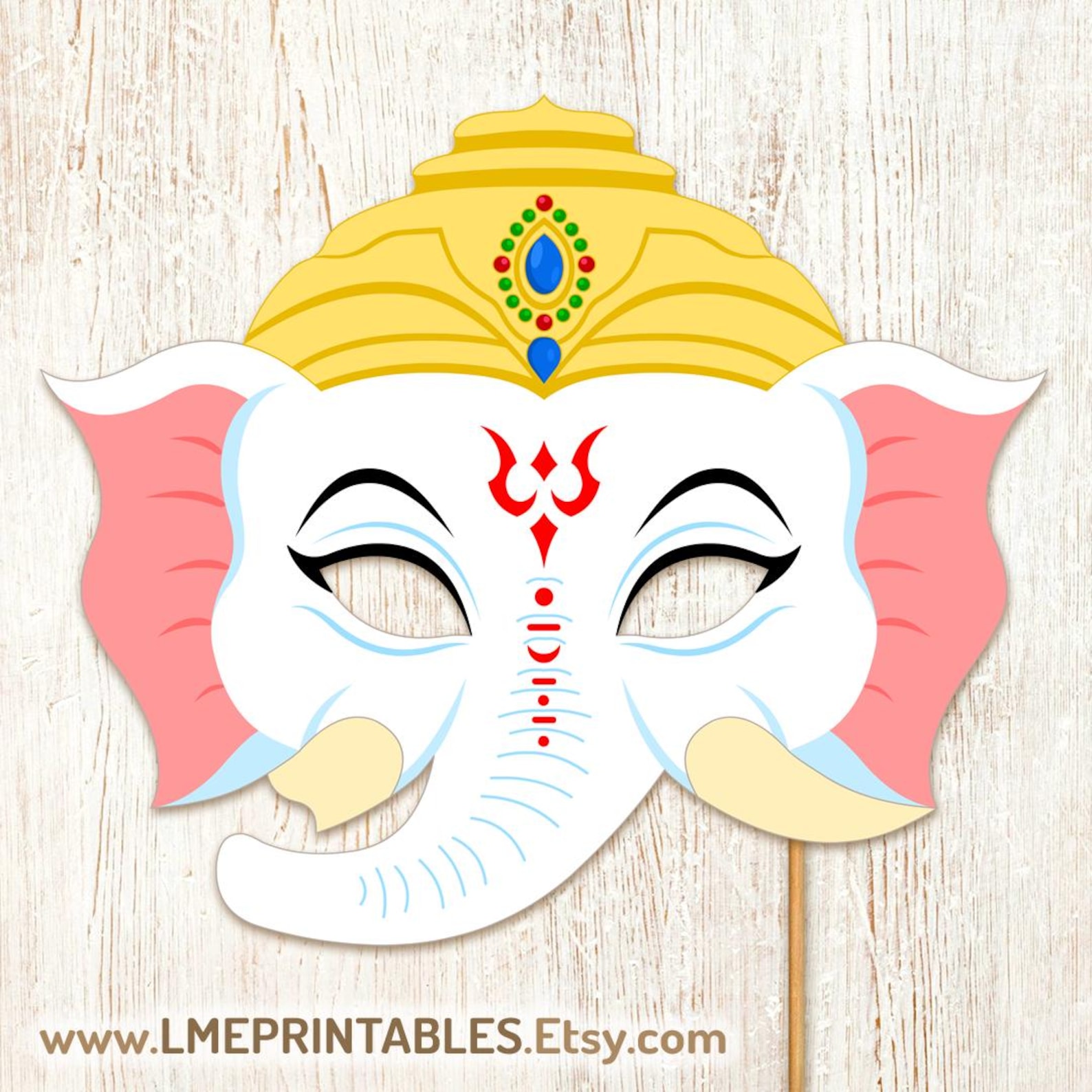 Ganesha Mask Printable Lord God Hindu Costume Ancient India School ...