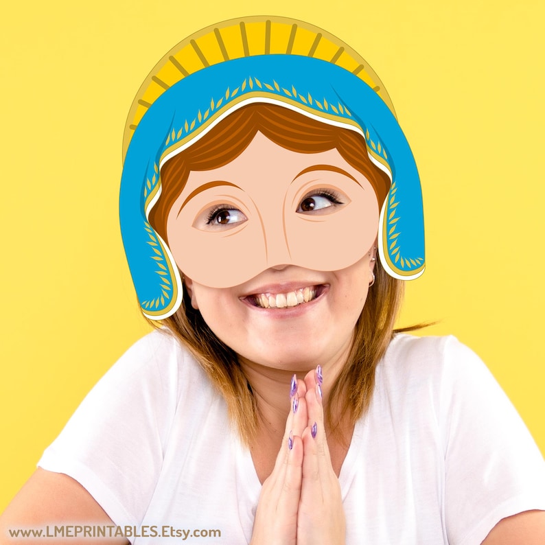 Virgin Mary Mask Printable Christmas Costume Nativity Manger Scene ...
