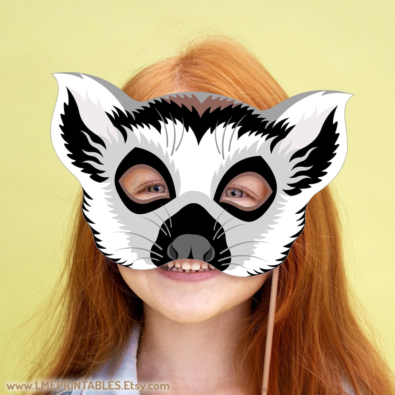 Lemur Mask Printable Costume Monkey Primate Animal Aye Aye Halloween ...
