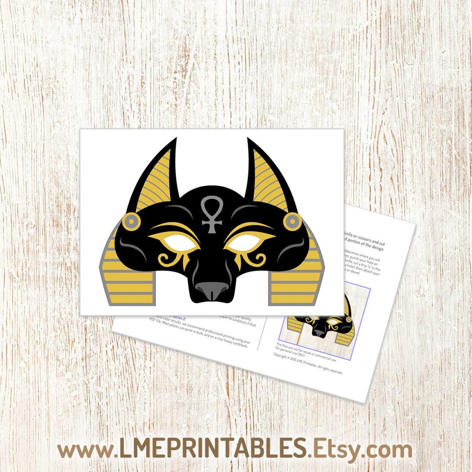 Anubis Mask Printable Egyptian God Jackal Costume Ancient Egypt School ...