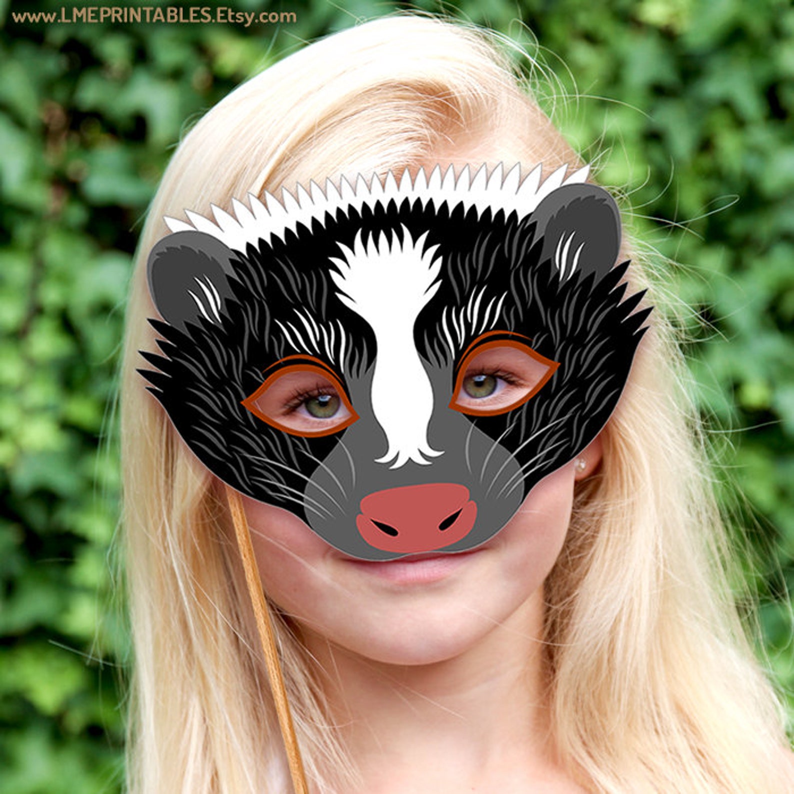 Skunk Mask Printable Halloween Costume Animal Masks Woodland | Etsy