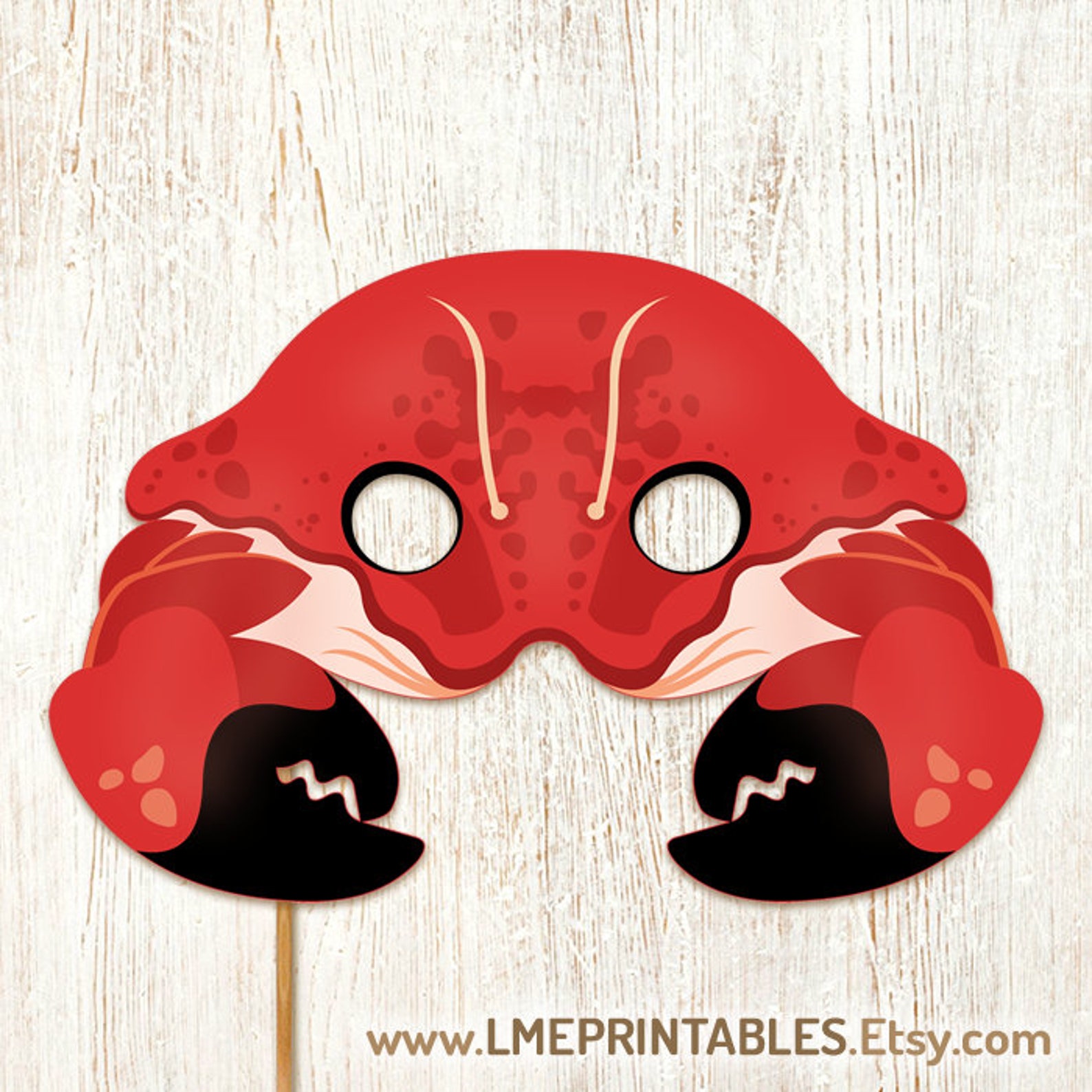 Crab Printable Mask Halloween Costume Animal Paper Masks - Etsy