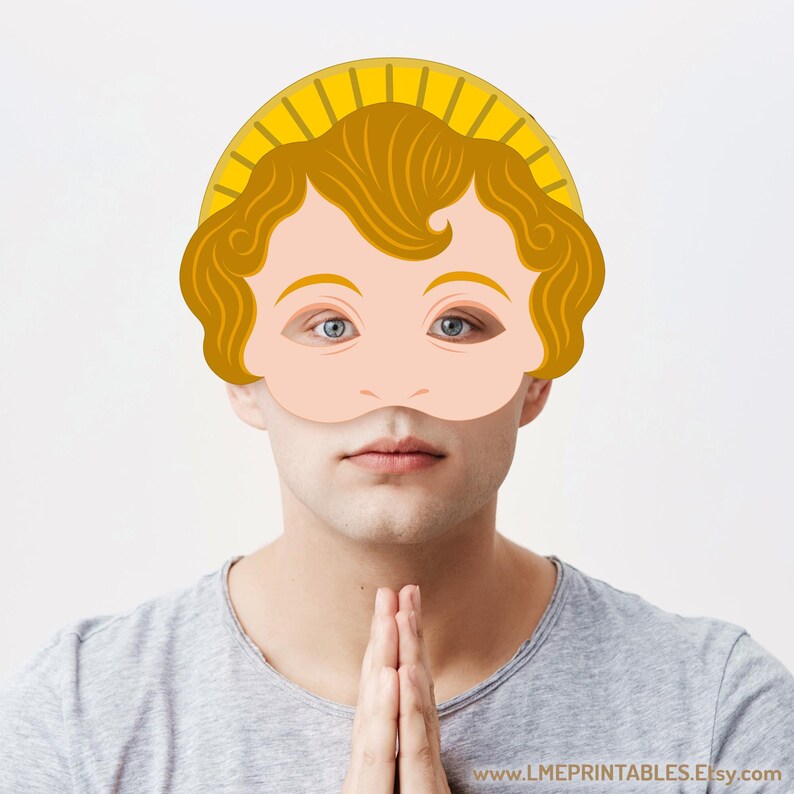 Baby Jesus Mask Printable Nativity Costume Christmas Scene Angel Cupid ...