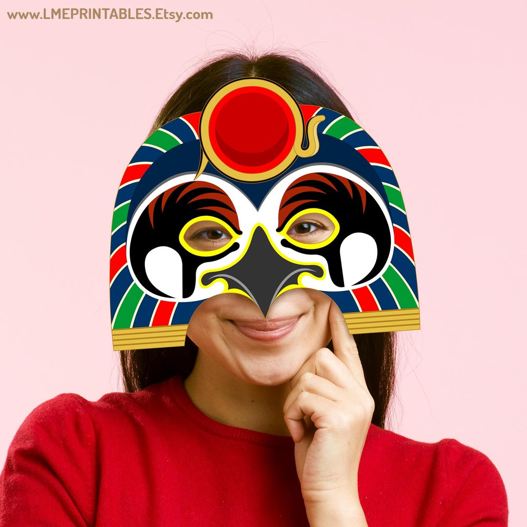Ra Mask Printable Egyptian Sun God Costume Ancient Egypt Hawk Falcon ...