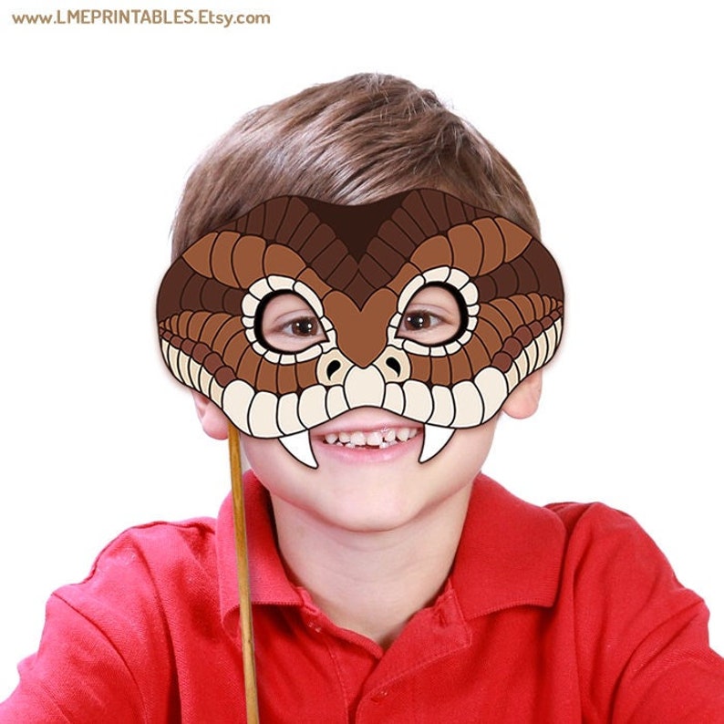 Snake Printable Mask DIY Costume Halloween Reptile Brown - Etsy