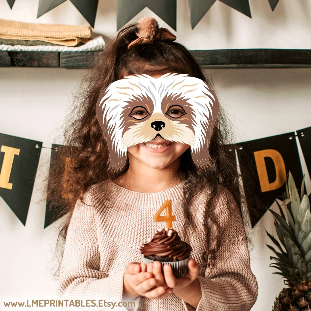 Shih Tzu Dog Mask Printable Halloween DIY Costume Masks Toy Puppy PDF ...