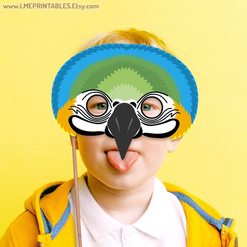 Macaw Parrot Bird Mask Printable Costume Animal Rainforest School ...