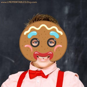 Gingerbread Man Mask Printable Christmas Cookie Costume Winter Party ...