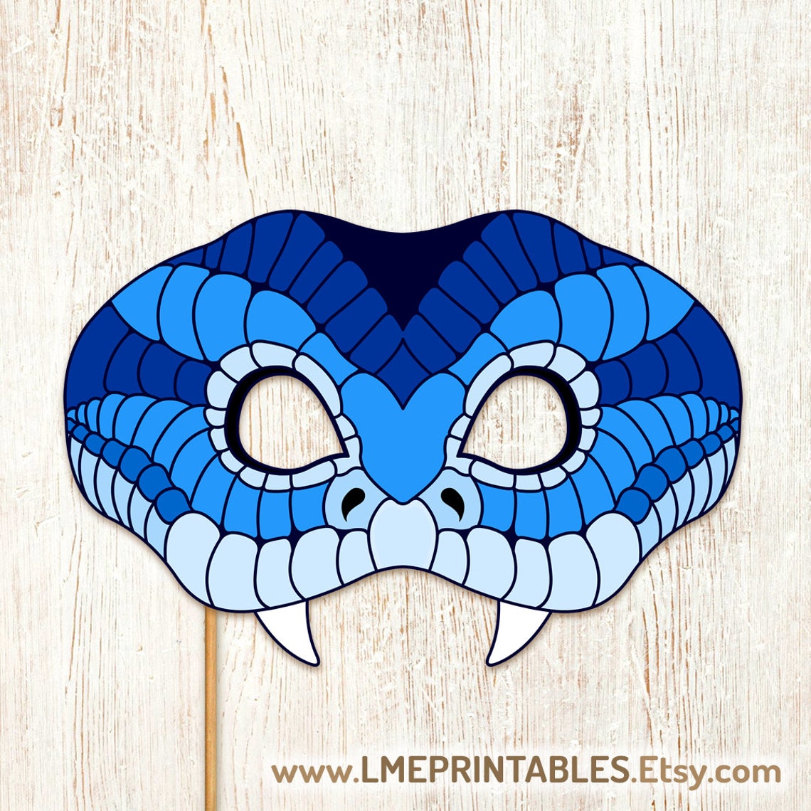 Blue Snake Printable Mask Halloween DIY Costume Reptile Lizard - Etsy
