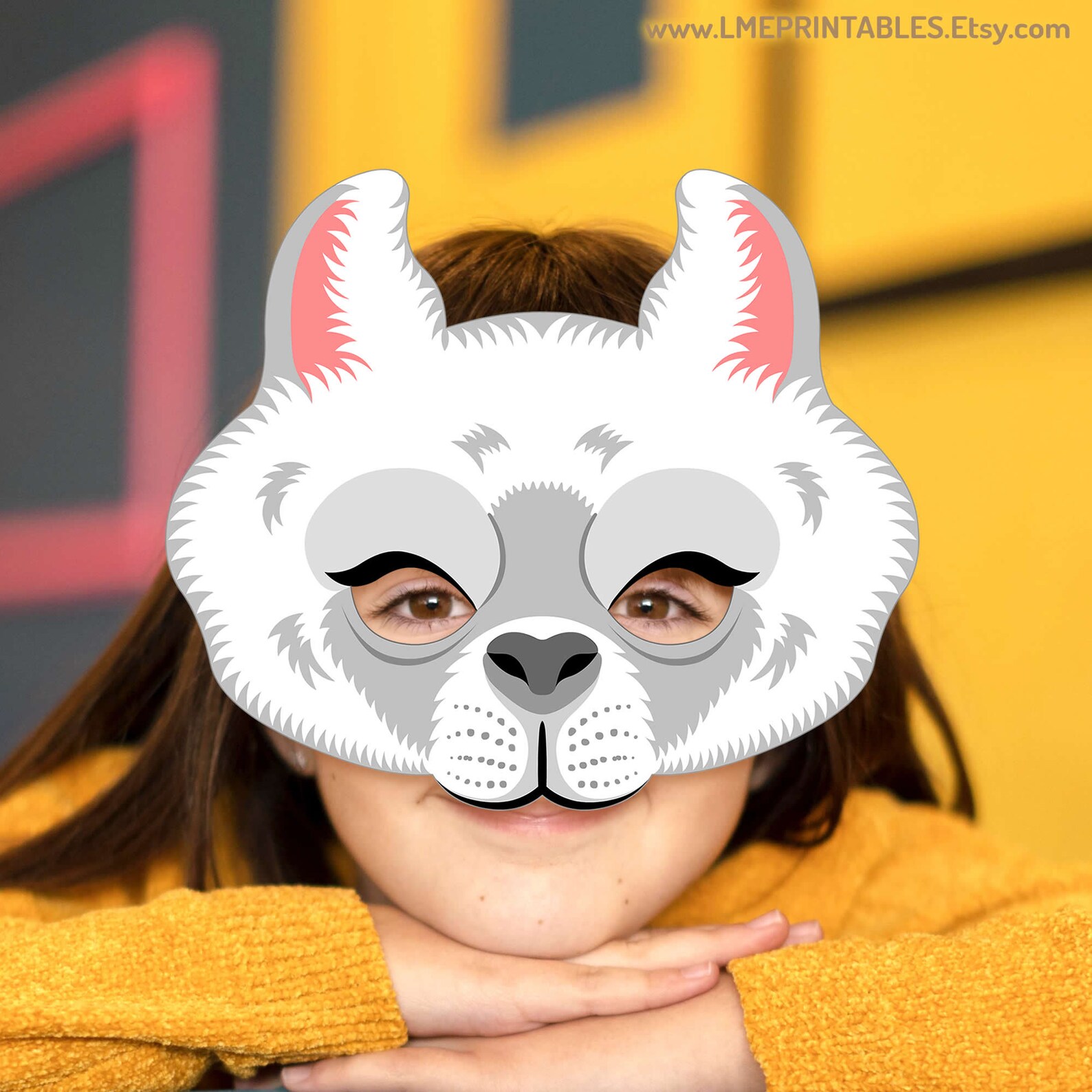 Llama Printable Mask Costume Alpaca Camel Peru Dromedary Halloween ...
