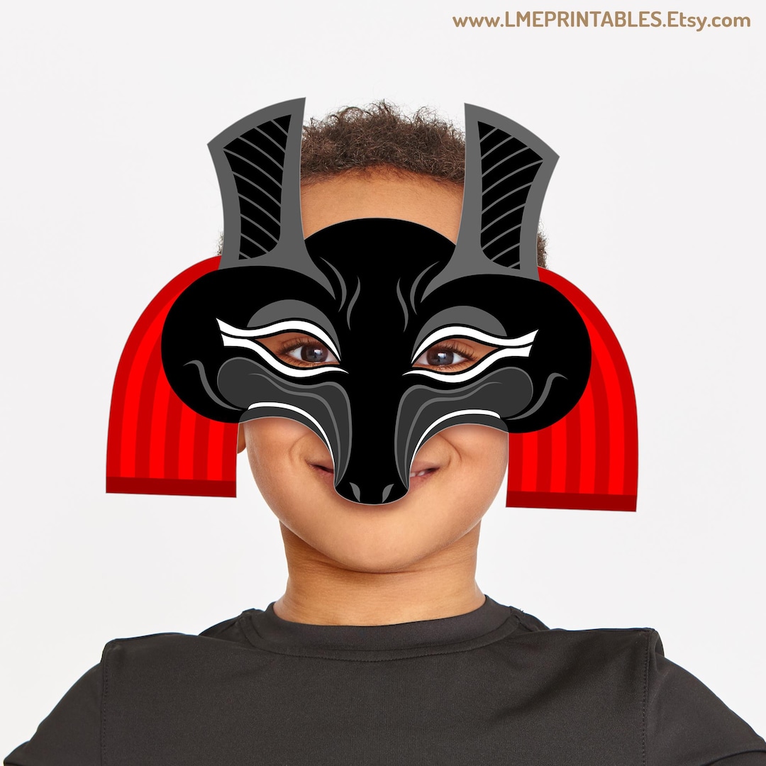 Seth God Mask Printable Egyptian Costume Anubis Ancient Egypt School ...