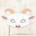 Goat Mask Printable Halloween Costume Nanny White Goat Animal Farm ...