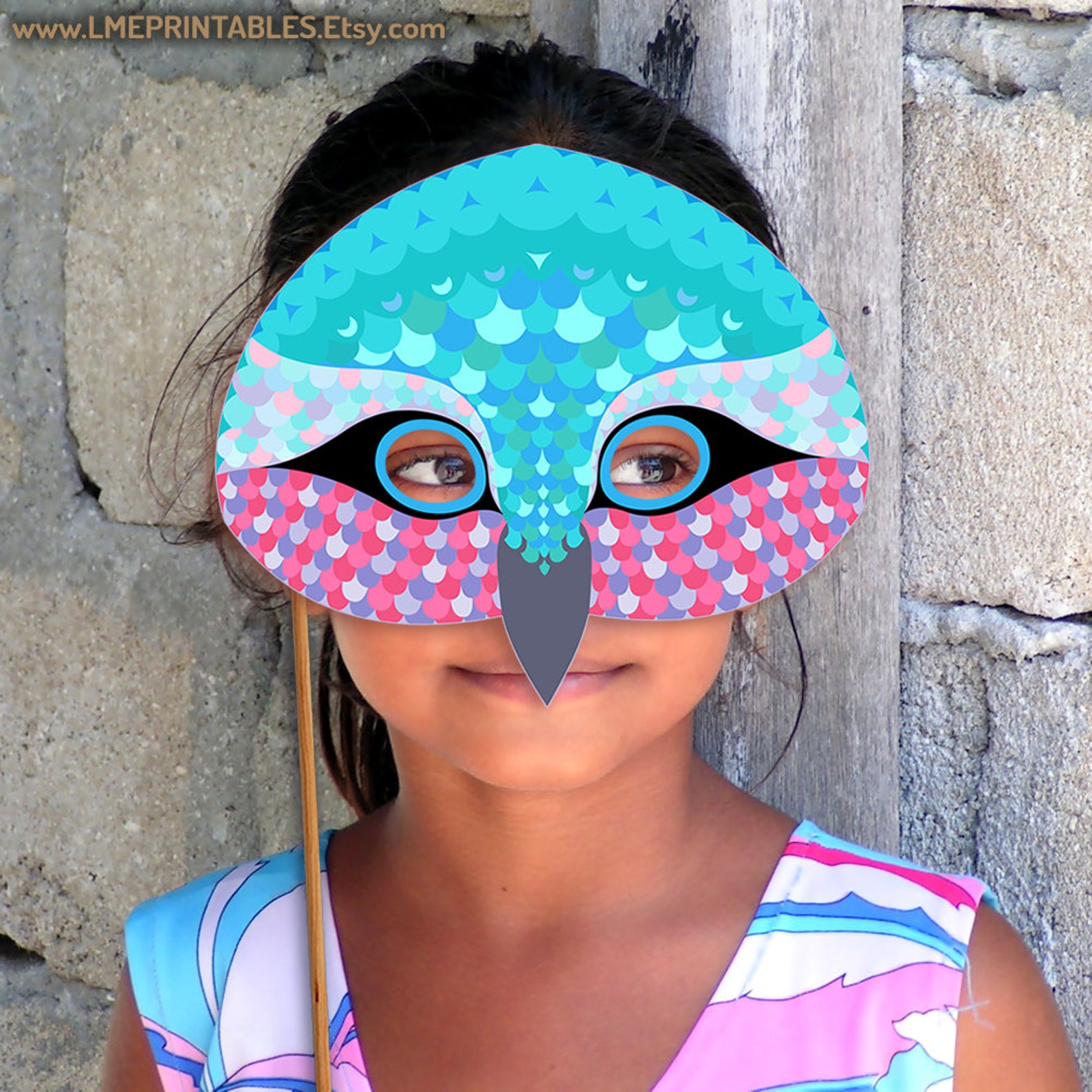 Hummingbird Mask Printable Little Bird Costume Animal Halloween PDF ...