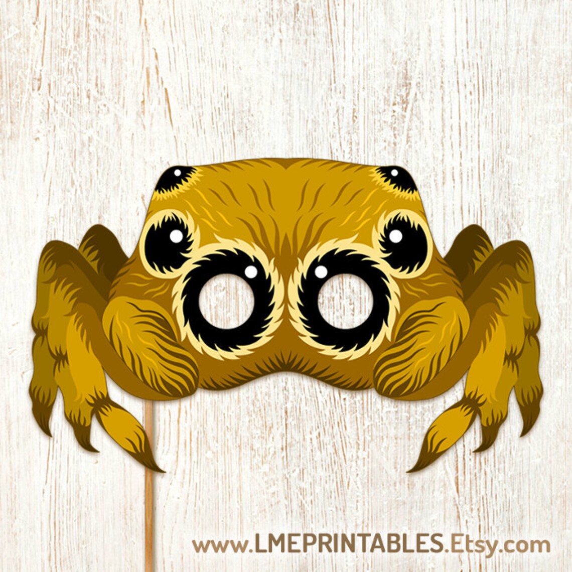 Tarantula Spider Mask Printable Halloween Jumping Bug Animal DIY ...