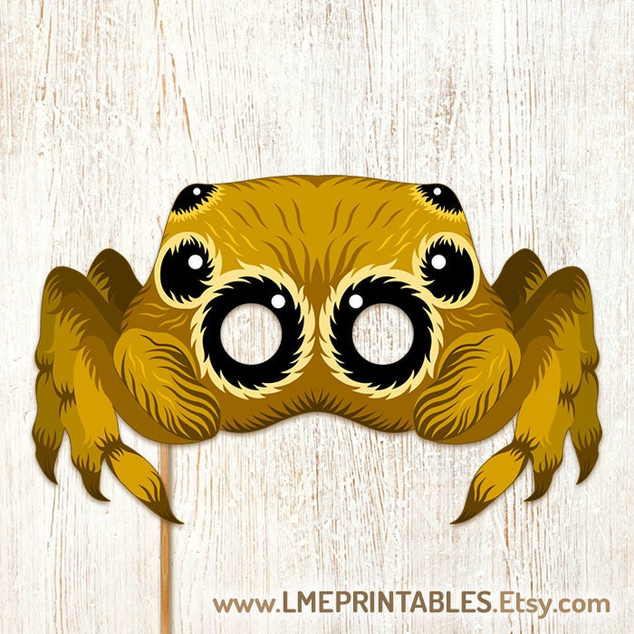 Tarantula Spider Mask Printable Halloween Jumping Bug Animal DIY ...