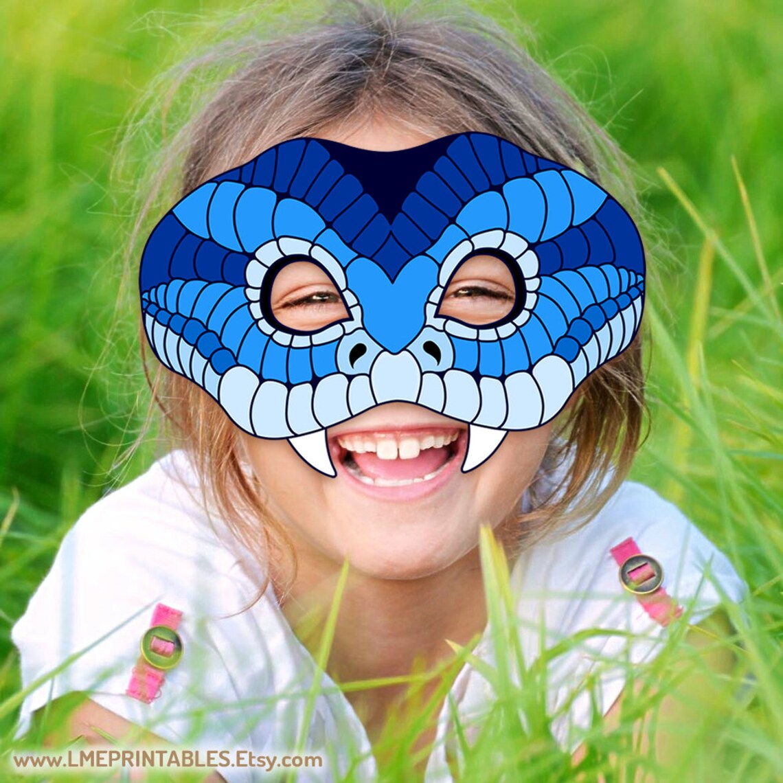 Blue Snake Printable Mask Halloween DIY Costume Reptile Lizard - Etsy