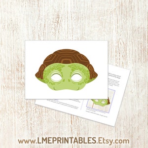 Tortoise Printable Mask Halloween Costume Animal Party Garden Turtle ...