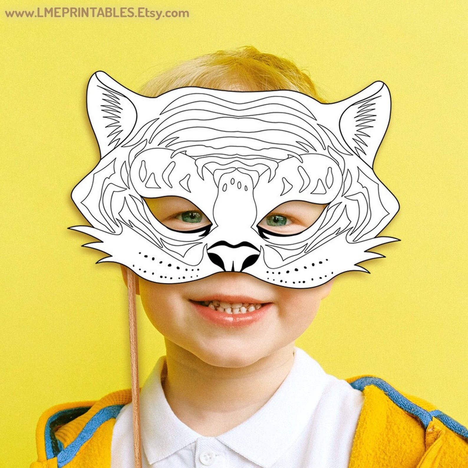 Tiger Coloring Mask Printable Animal Halloween Costume Masks Zodiac ...