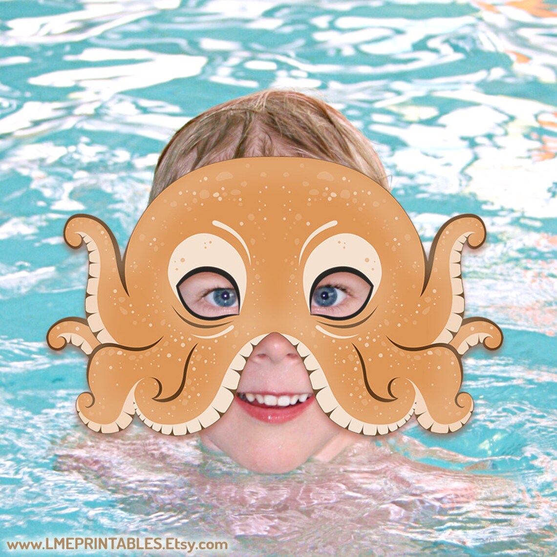 Octopus Printable Mask Halloween Costume Sea Animals Masks - Etsy