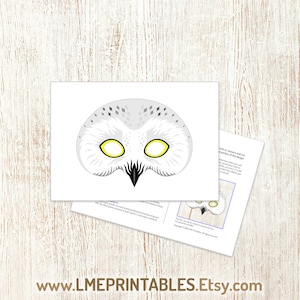Snow Owl Mask Bird Printable Halloween Costume Party PDF Paper Craft ...