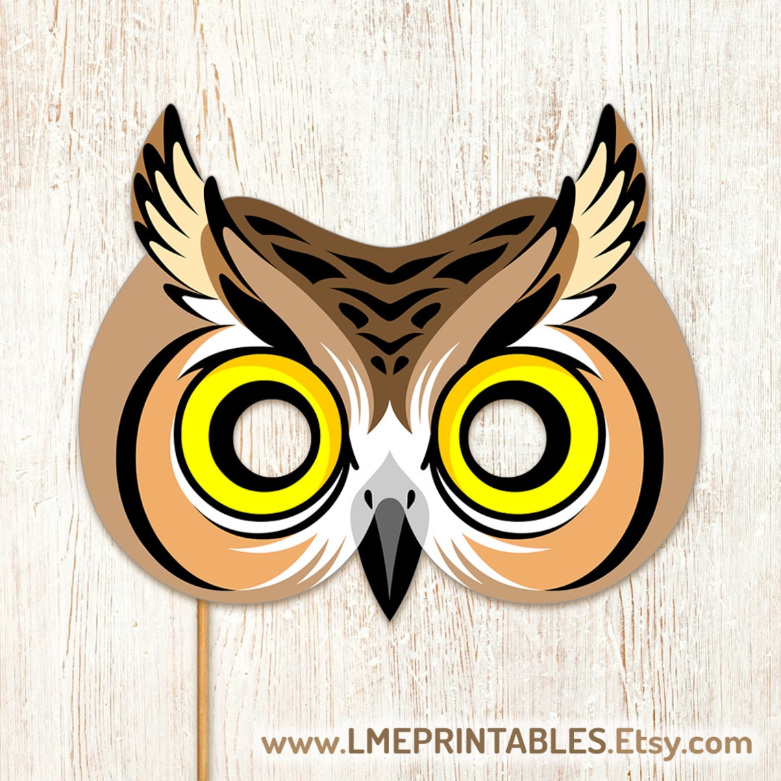 Owl Mask Bird Printable Great Horned Owl Halloween Costume Party Paper ...