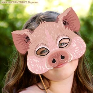 Pig Mask Printable Halloween Costume 3 Little Pigs Animal Farm DIY ...