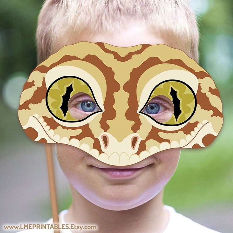 Gecko Printable Mask DIY Halloween Costume Reptile Lizard Animal Masks ...