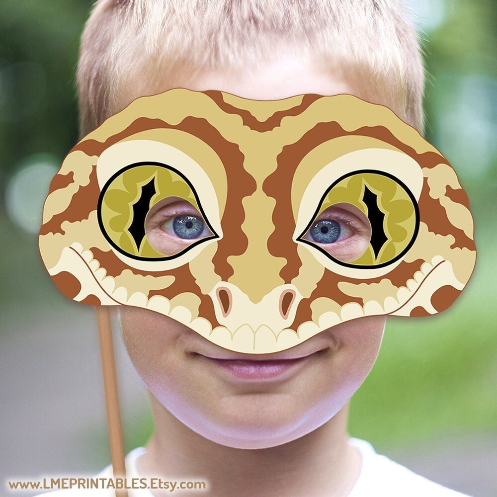Gecko Printable Mask DIY Halloween Costume Reptile Lizard Animal Masks ...
