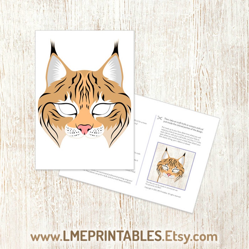 Lynx Mask Printable Halloween Animal Child Jungle Safari Mask Birthday ...