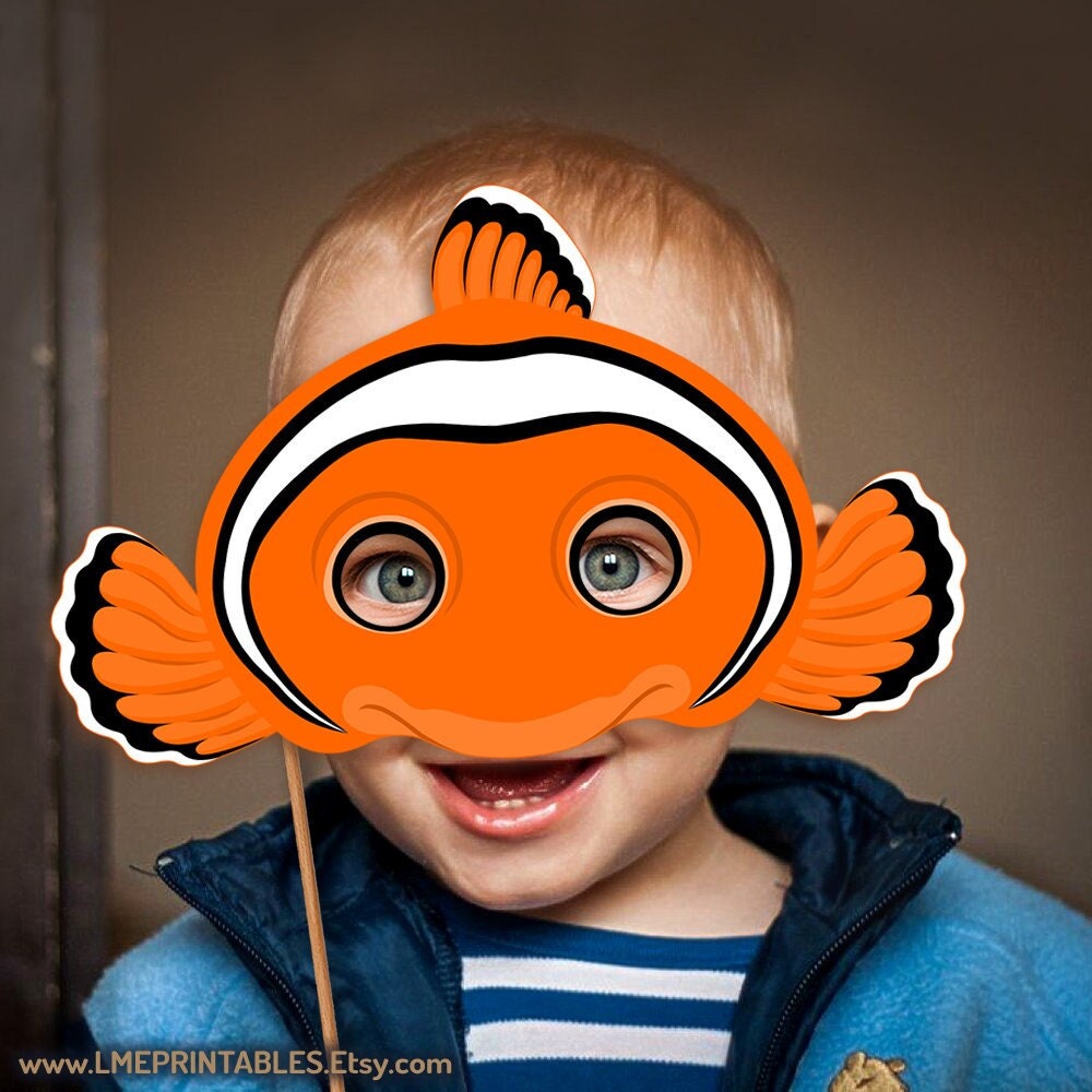 Clownfish Printable Mask Halloween Costume Clown Fish Orange Sea Animal ...