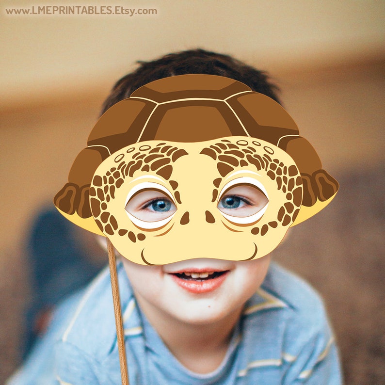 Turtle Printable Mask Sea Tortoise Costume Aquatic Animal Halloween ...