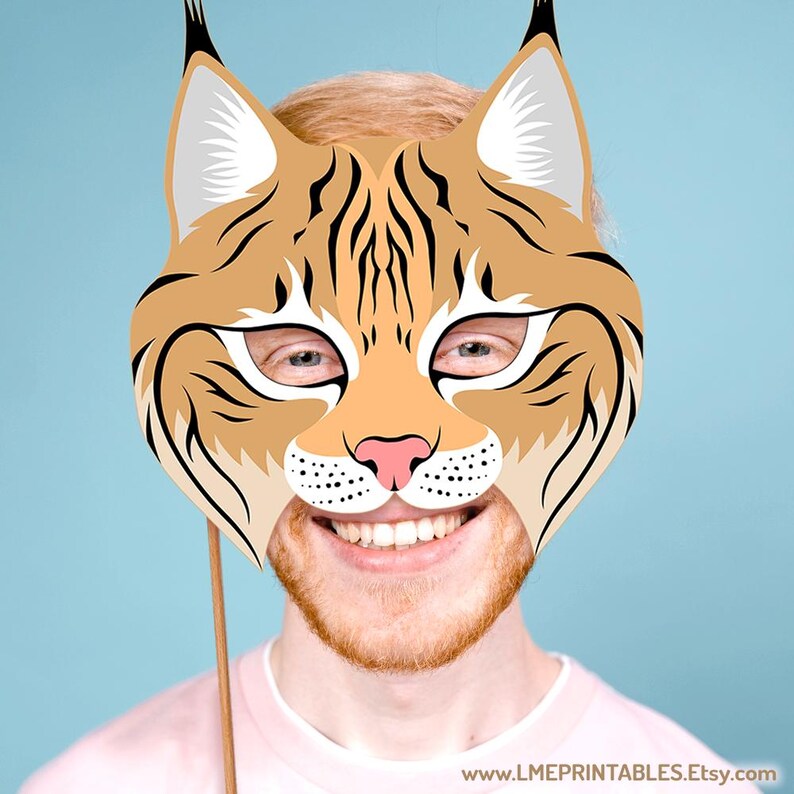 Lynx Mask Printable Halloween Animal Child Jungle Safari Mask Birthday ...