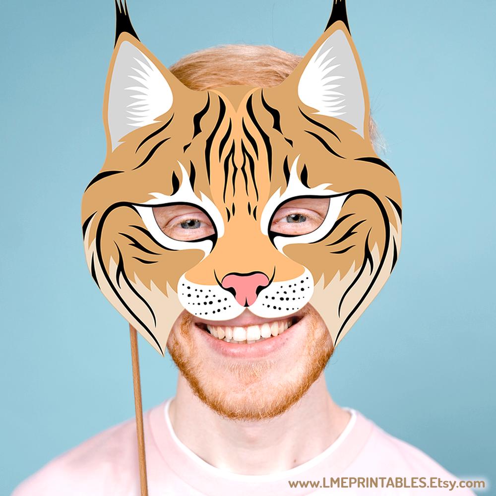 Lynx Mask Printable Halloween Animal Child Jungle Safari Mask Birthday ...