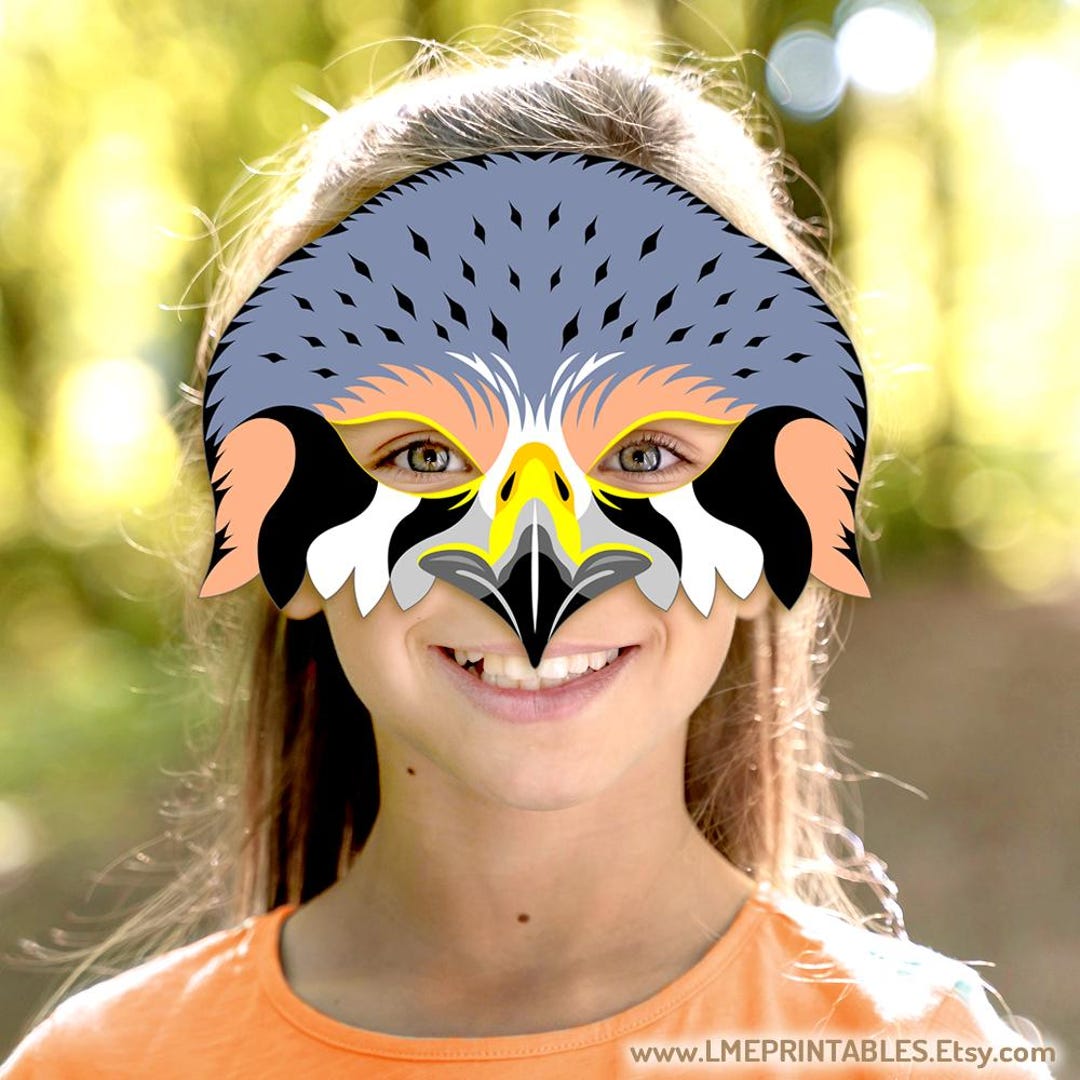 American Kestrel Mask Printable Halloween Costume Animal Bird Prey ...