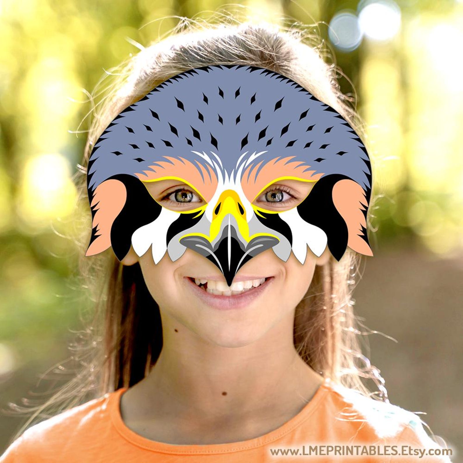 American Kestrel Mask Printable Halloween Costume Animal Bird Prey ...