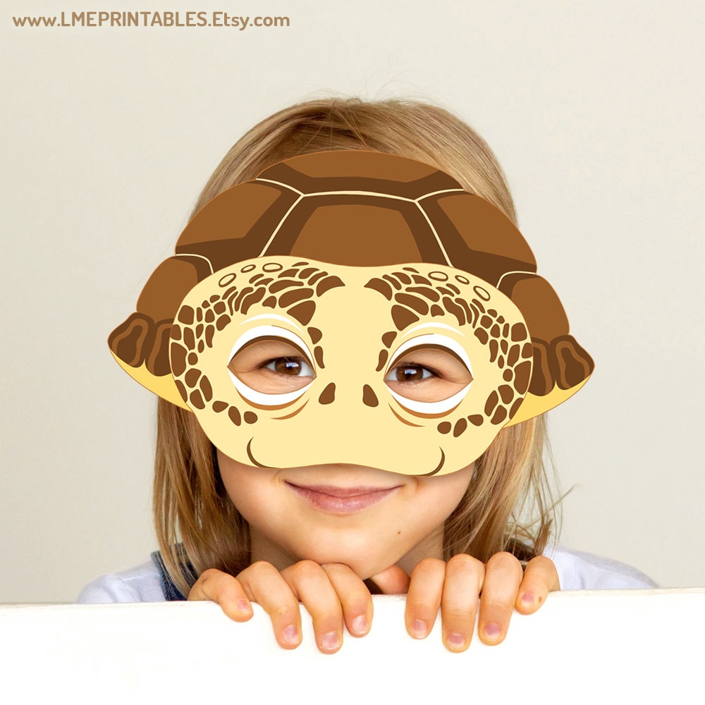Turtle Printable Mask Sea Tortoise Costume Aquatic Animal Halloween ...
