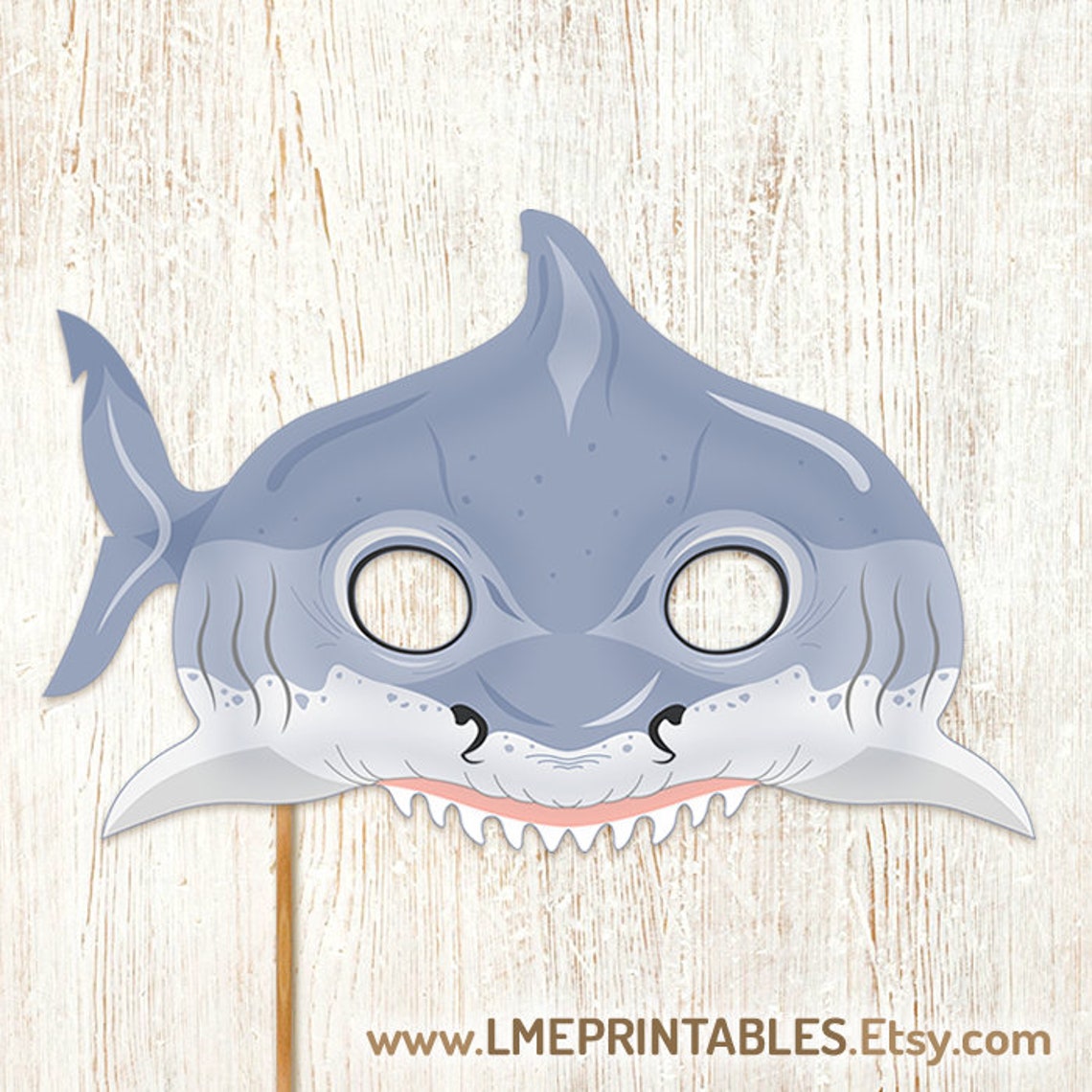 Shark Printable Mask Halloween Costume Fish Pool Party Beach Sea Animal ...