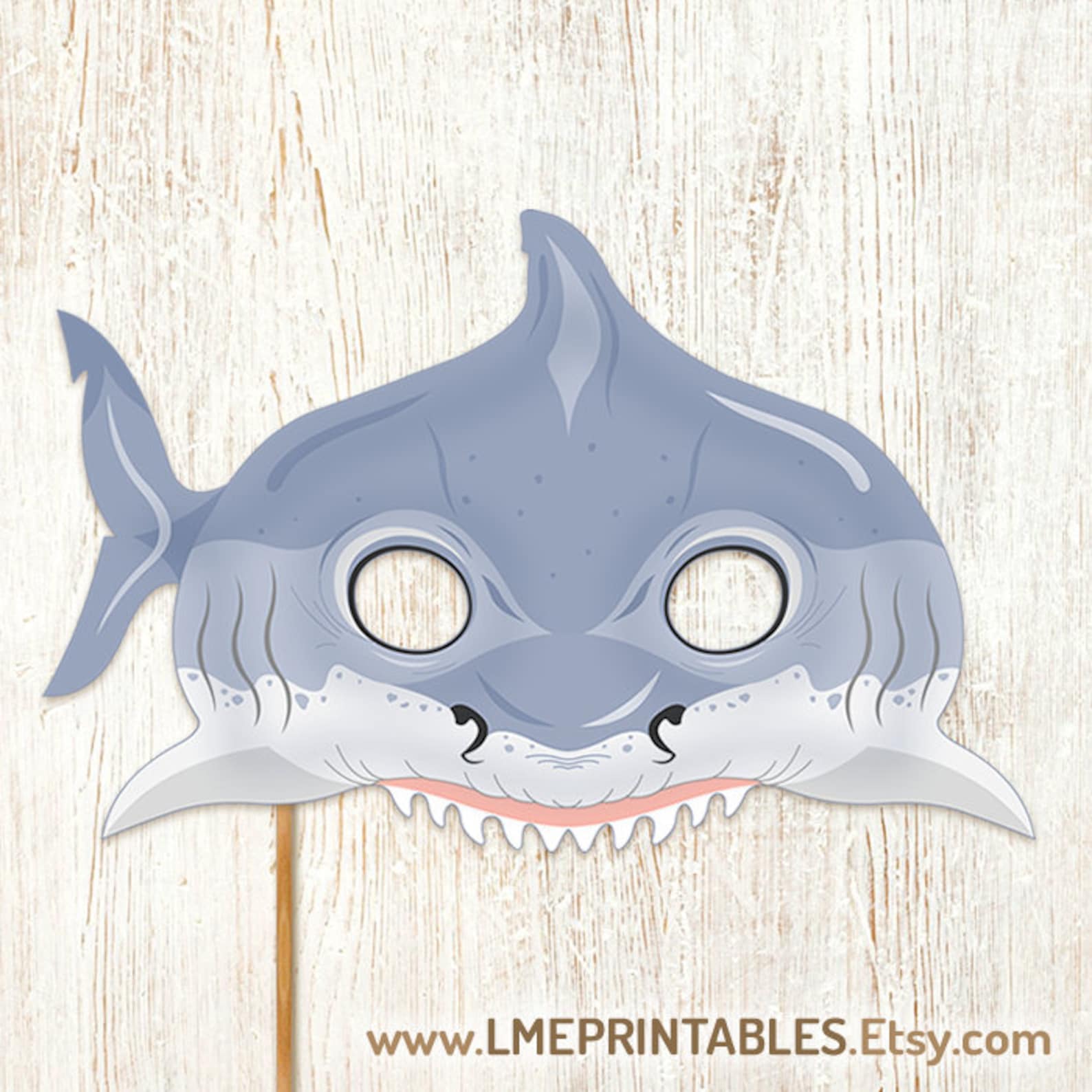 Shark Printable Mask Halloween Costume Fish Pool Party Beach Sea Animal ...