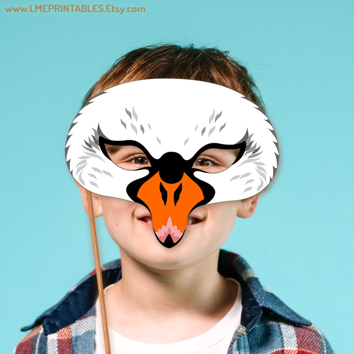 Swan Mask Printable Halloween Costume White Bird Ugly Duckling - Etsy