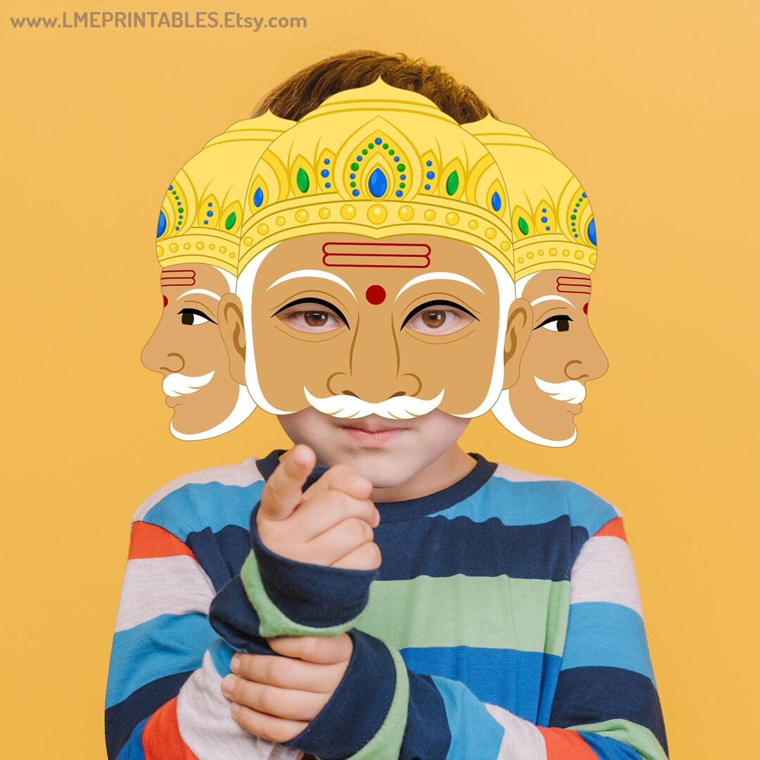 Brahma Mask Printable Lord God Hinduism Halloween Costume Ancient India ...