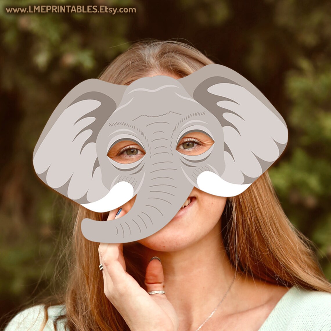 Elephant Mask Printable Halloween Costume for Kids Adult Gray - Etsy