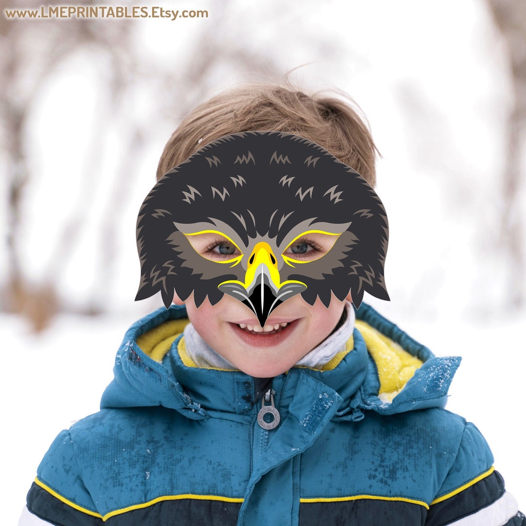 Peregrine Falcon Mask Printable Halloween Costume Animal Bird Prey Paper Hawk Golden Eagle ...