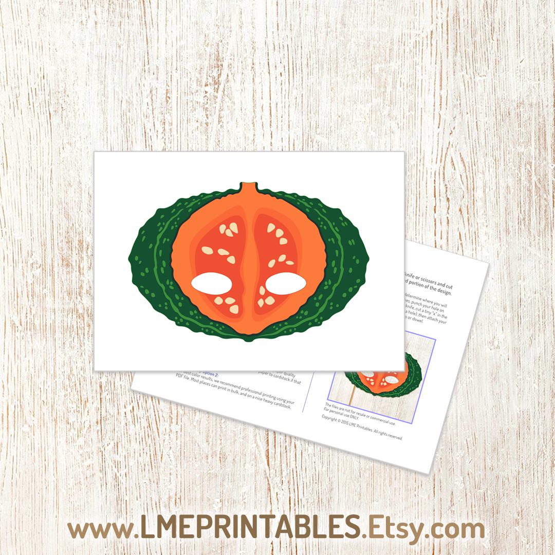Acorn Squash Mask Pumpkin Printable Halloween Costume Gourd Vegetable ...