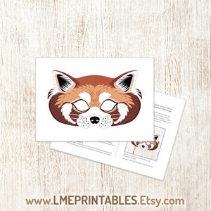 Red Panda Mask Printable Carnival Costume Asian Animal Paper Mask Party ...