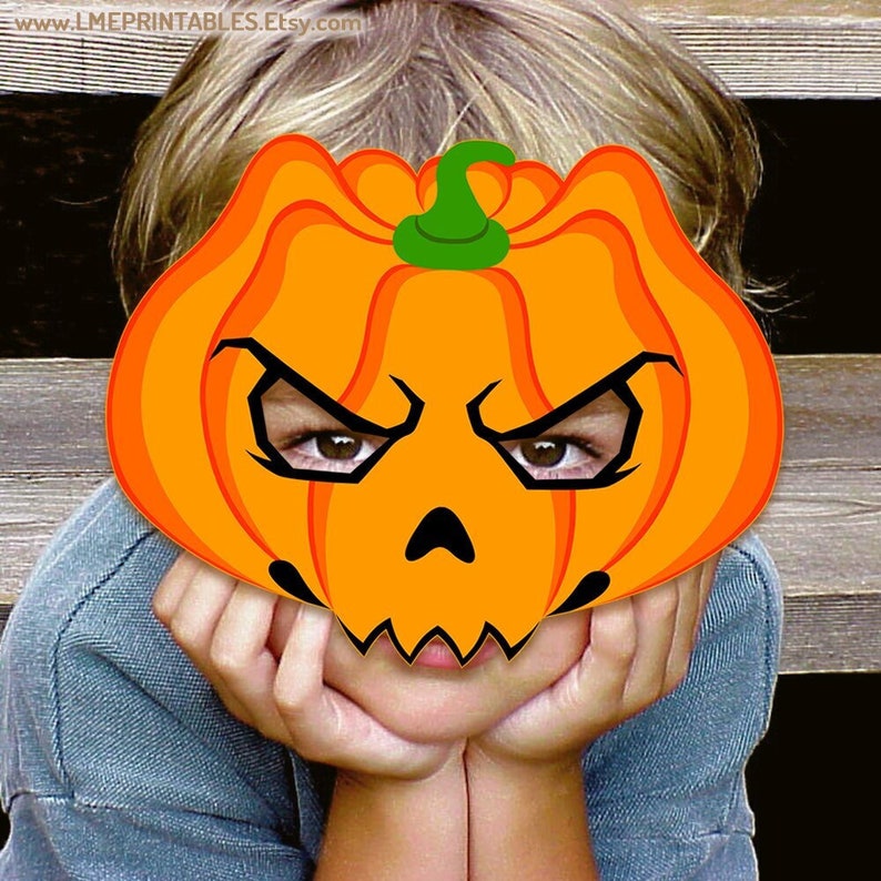 Pumpkin Mask Printable Halloween Costume Party PDF Skeleton - Etsy
