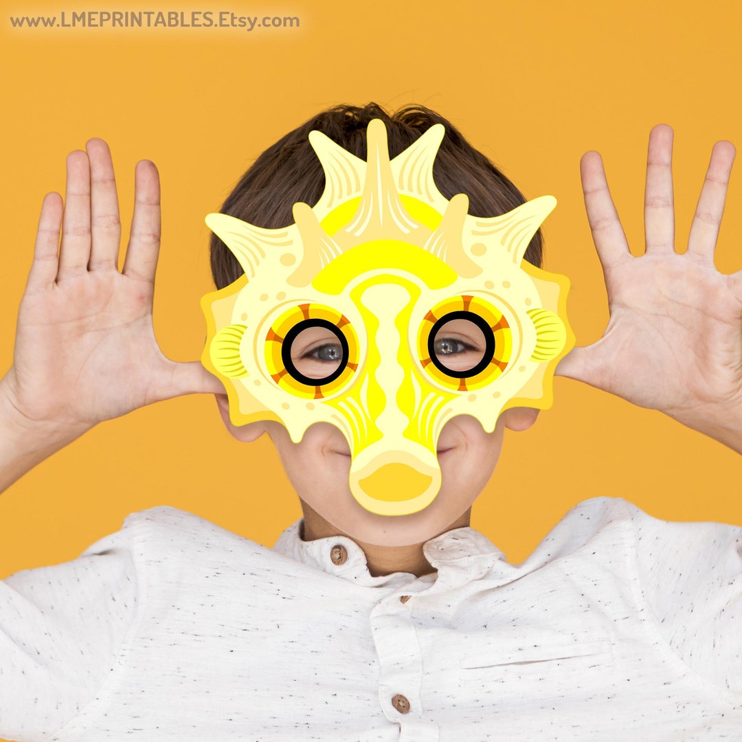 Seahorse Printable Mask Hippocampus Animal Costume Carnival Activity ...
