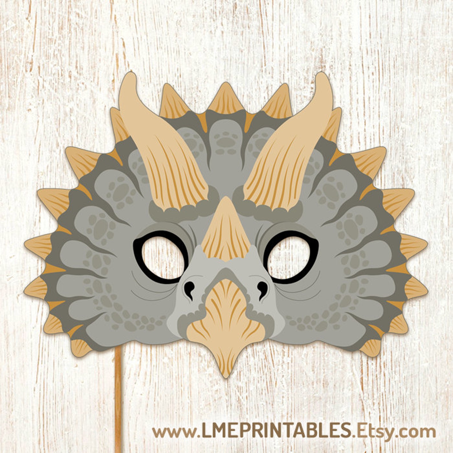 Dinosaur Mask Printable Triceratops Costume Pattern - Etsy